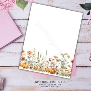 October Morning Floral Stationery: Printable Lined Paper (PDF/JPG) - Etsy
