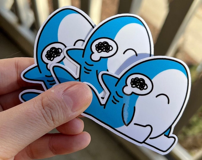 Shark Sticker/cute Shark Sticker/crying Shark Sticker/waterproof Vinyl ...