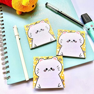 Cute Cat Sticky Notes 3x3 50 Sheet, Cat Stationary, Cat Lover Birthday ...