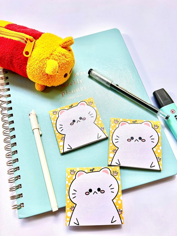 Cute Cat Sticky Notes 3x3 50 Sheet Cat Stationary Cat Lover - Etsy