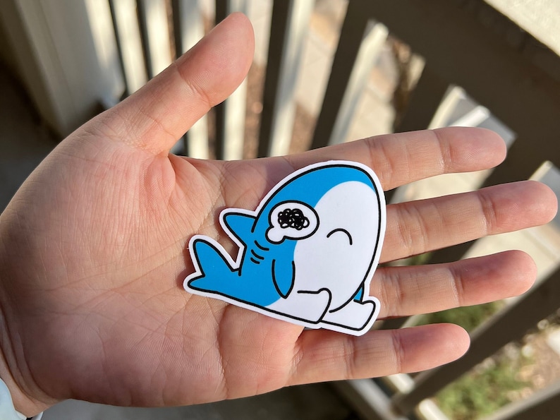 Shark Sticker/cute Shark Sticker/crying Shark - Etsy