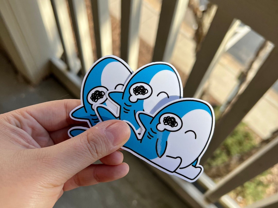 Shark Sticker/cute Shark Sticker/crying Shark Sticker/waterproof Vinyl ...