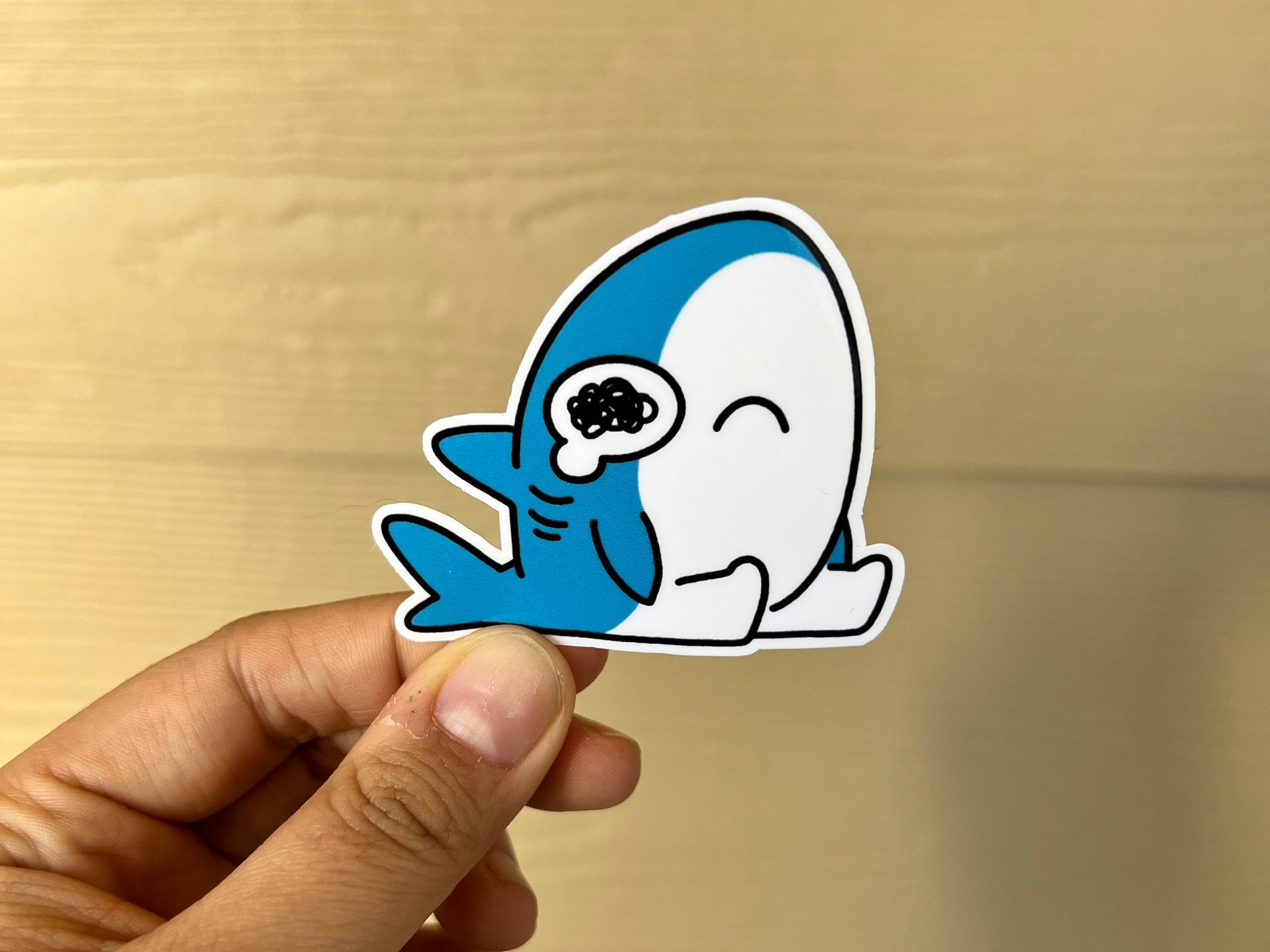 Shark Sticker/cute Shark Sticker/crying Shark Sticker/waterproof Vinyl ...