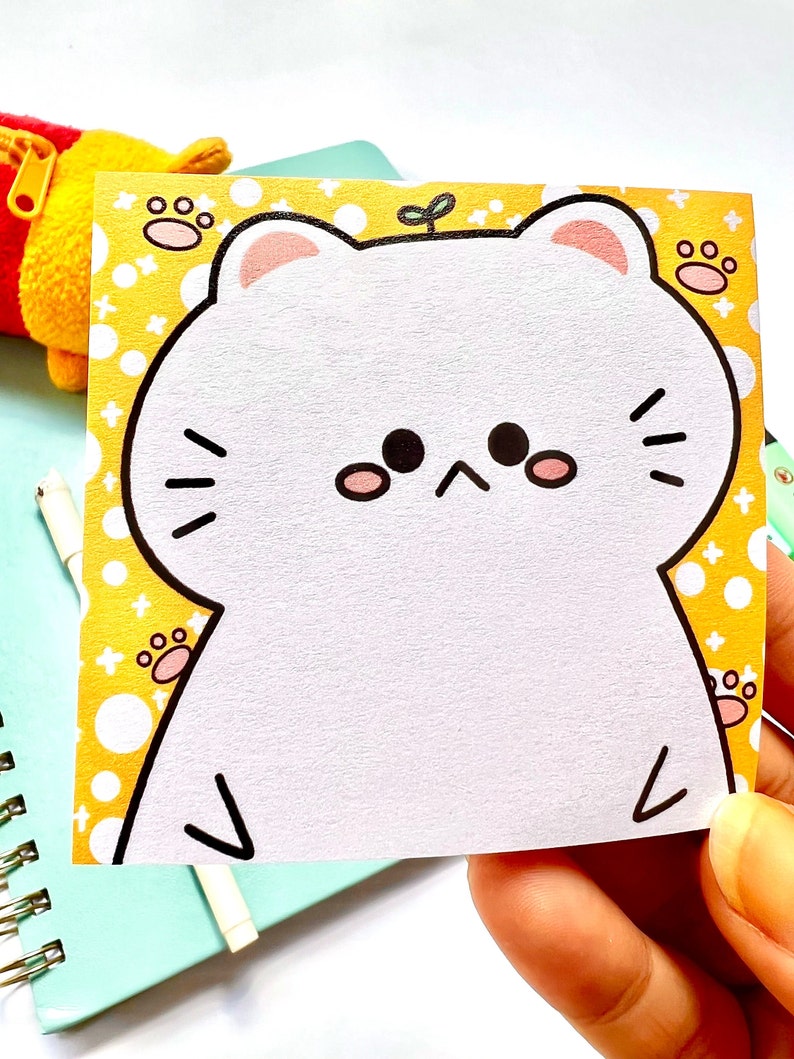 Cute Cat Sticky Notes 3x3 50 Sheet Cat Stationary Cat Lover - Etsy