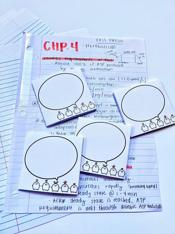 Speech Bubble Study Sticky Notes Memo Pad Stationary Back - Etsy