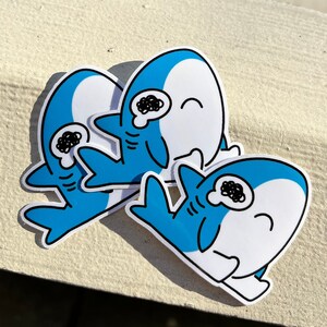 Shark Sticker/cute Shark Sticker/crying Shark Sticker/waterproof Vinyl ...