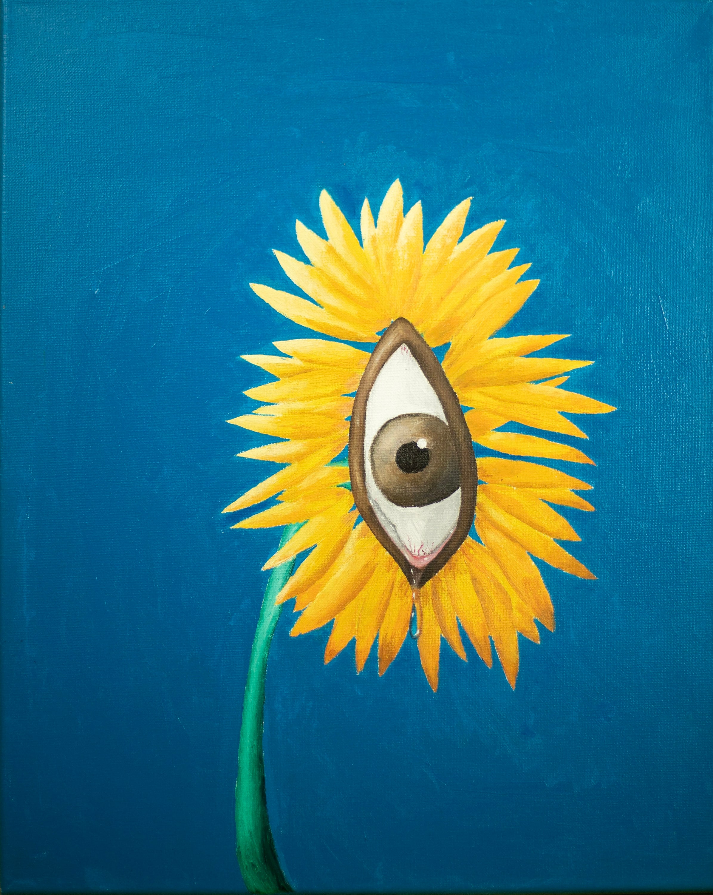Crying Eye Art; Black Art; Home Decor; Dorm Decor; Flower Eye - Etsy