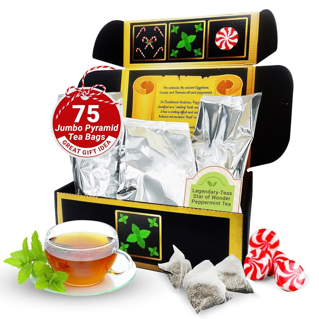 Peppermint Tea 75 Pack Gift Box Legendary-teas Pure Peppermint Tea Gift ...