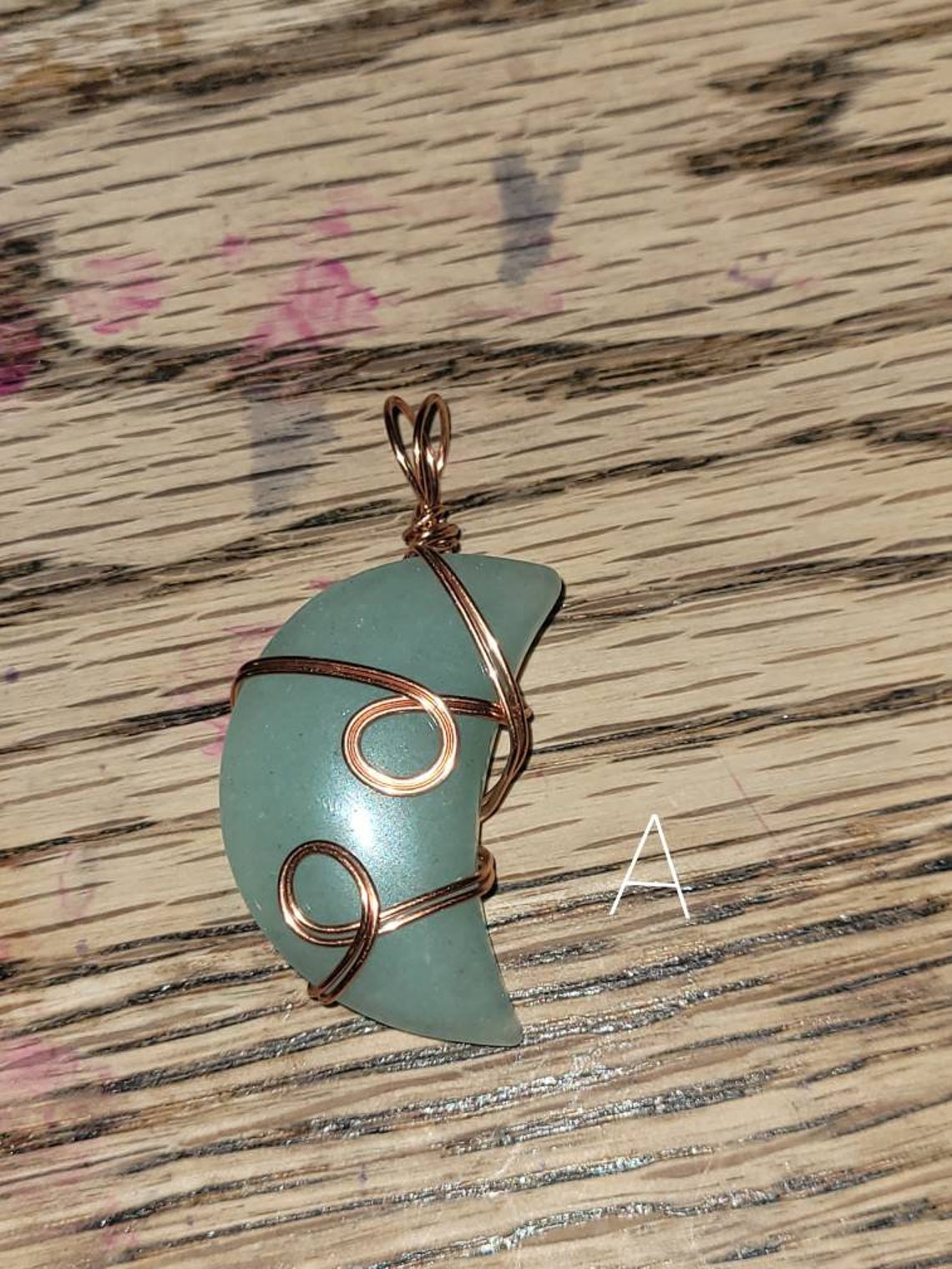 Wire Wrapped Half-moon Pendant - Etsy