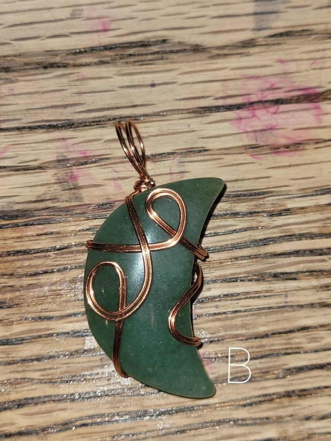 Wire Wrapped Half-moon Pendant - Etsy