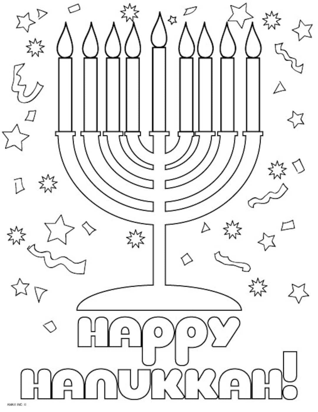 Hanukah Menorah Coloring Page - Etsy