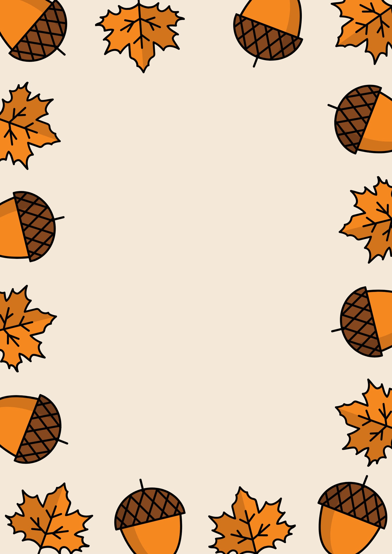 Autumn Acorns and Oak Leaves Border for Newsletters, Scrapbooking ...