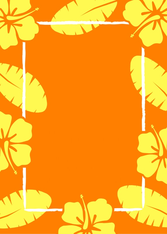 Hawaiian Summer Luau Border for Newsletters Scrapbooking | Etsy