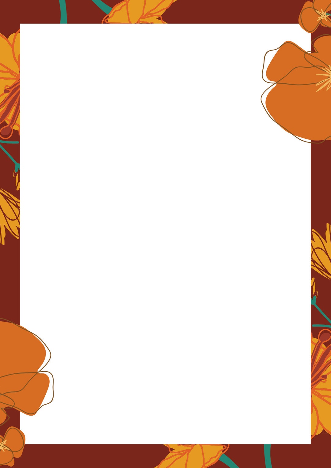 Autumn Fall Warm Border for Newsletters, Scrapbooking, Invitations Etc ...