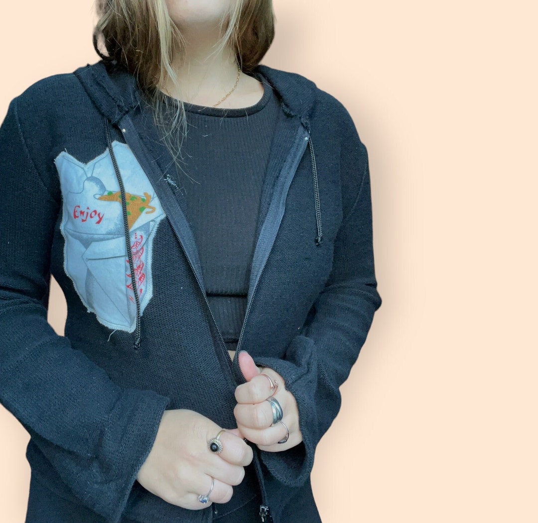Chinese Food Print Upcycled Sweatshirt - Etsy