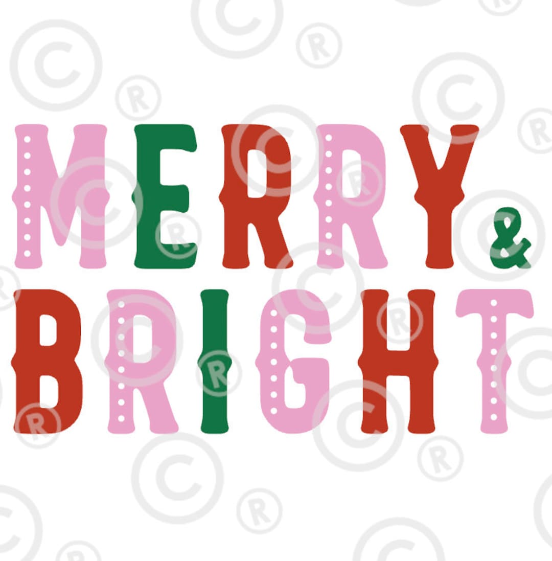 Merry and Bright PNG and SVG Files - Etsy
