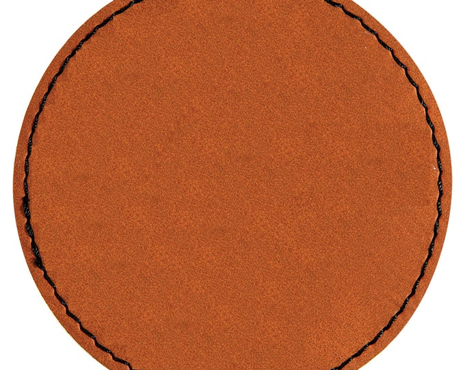 Set of 10 Blank Rawhide Laserable Leatherette Round Patch With Adhesive ...