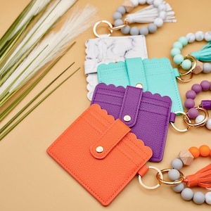 Keychain Wallet With Wristlet Bangle Bracelet, Keyring Bangle, Key ...