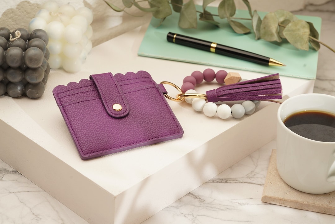 Keychain Wallet With Wristlet Bangle Bracelet, Keyring Bangle, Key ...