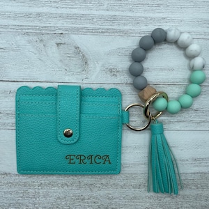 Keychain Wallet With Wristlet Bangle Bracelet, Keyring Bangle, Key ...