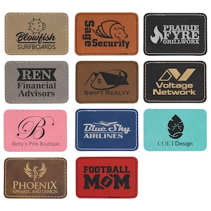 Blank Leather Hat Patches, Rectangle Laserable Leatherette Patch With ...