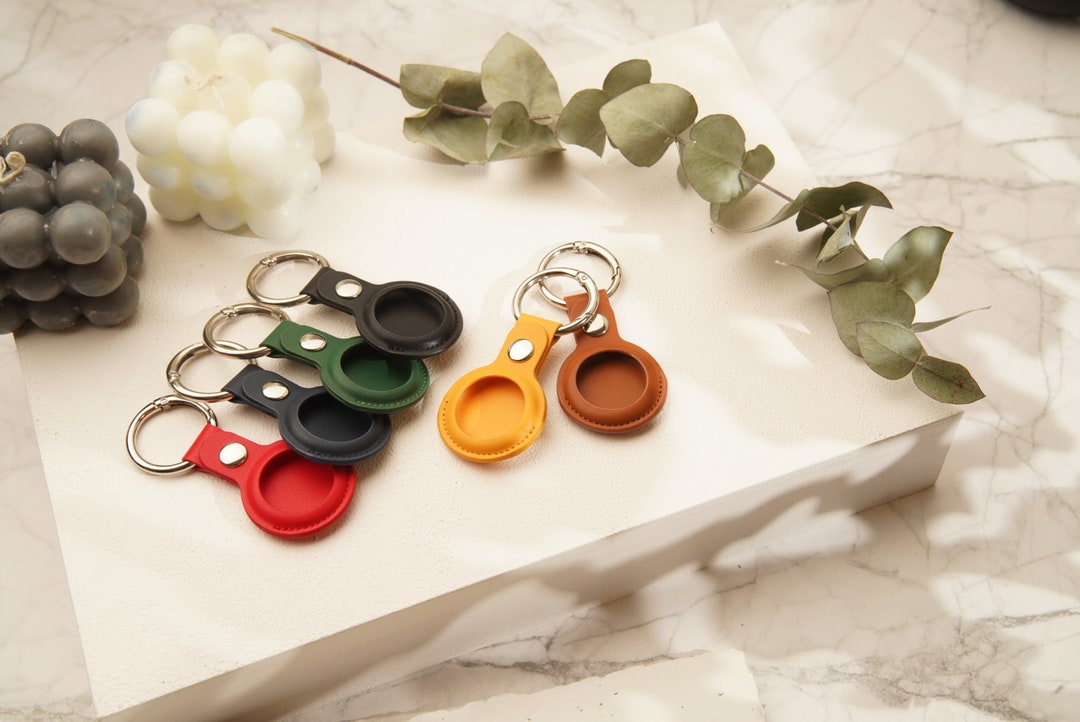 Personalized AirTag Case, Leather AirTag Keychain, Air Tag Key Ring ...