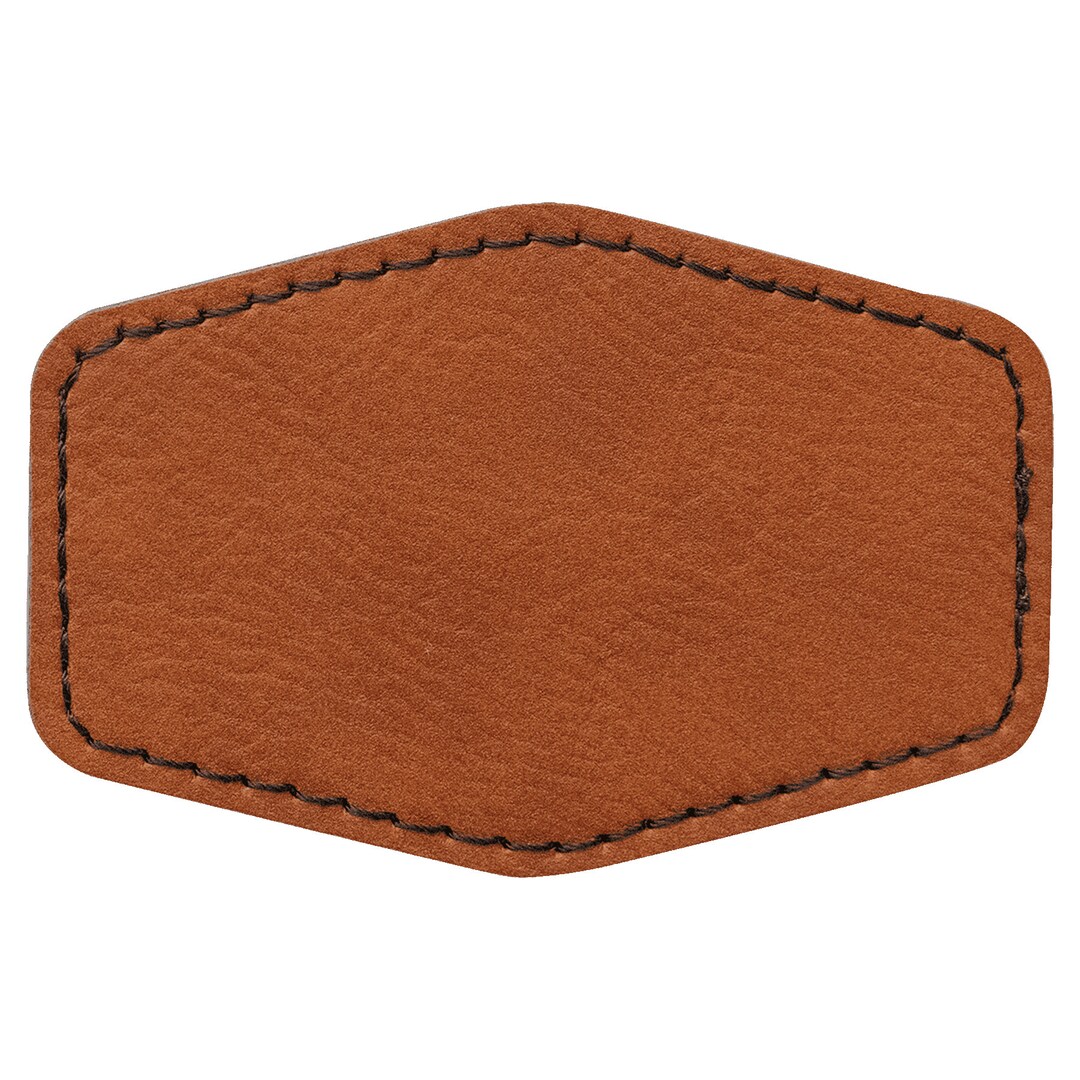 Blank Leather Hat Patches Haxagon Laserable Leatherette Patch With