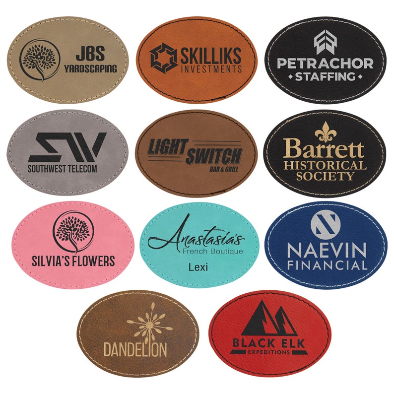 Blank Leather Hat Patches, Oval Laserable Leatherette Patch With ...