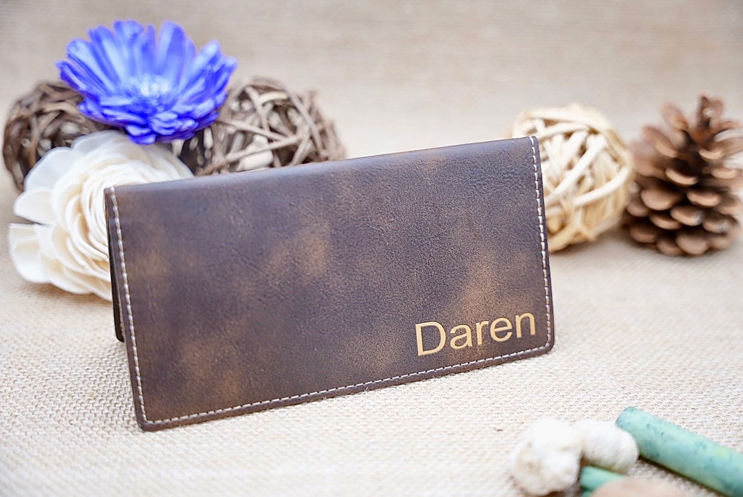 Customized Checkbook Cover, Personalized Leather Check Book Holder ...