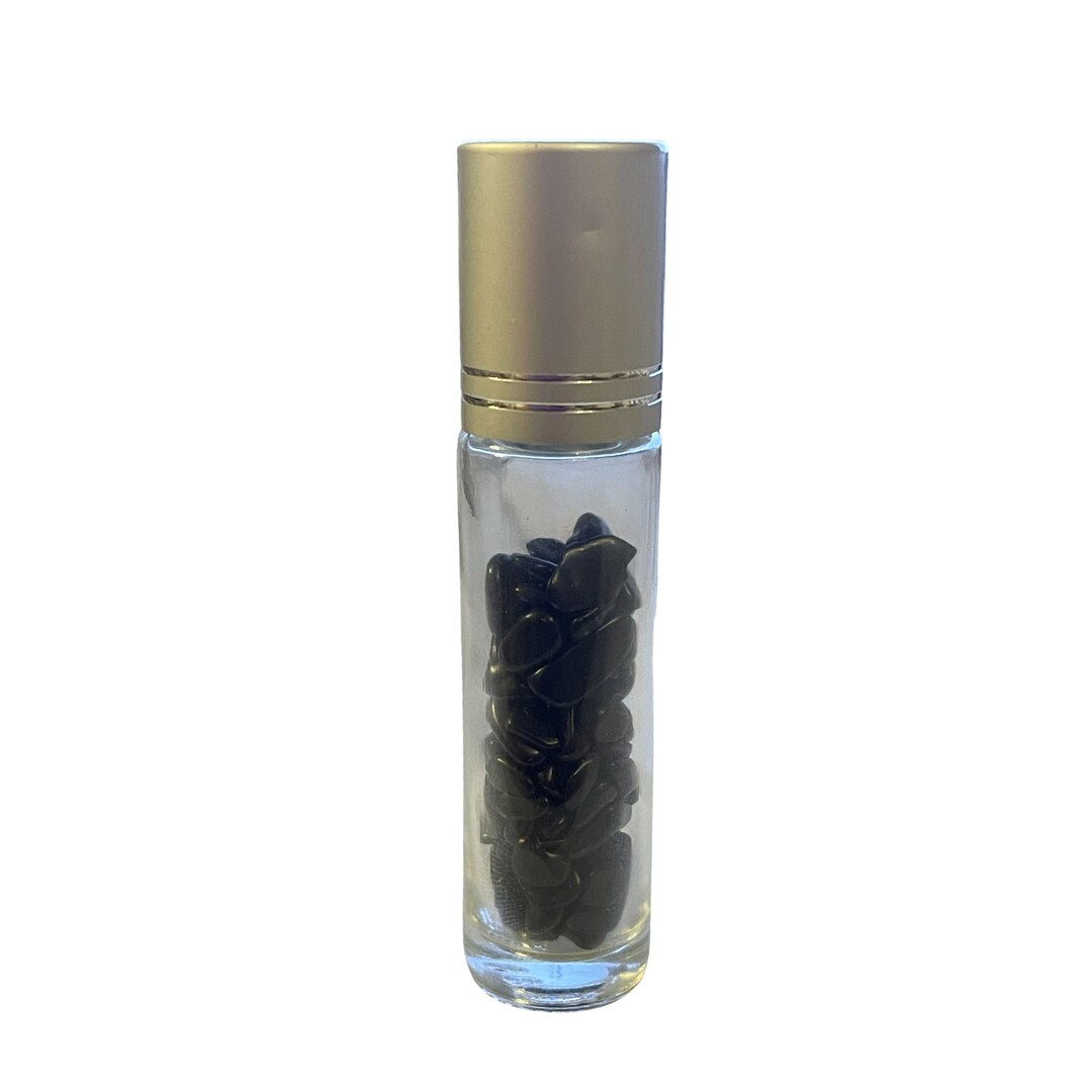 Crystal Chip Roller Bottle - Essential Oil/perfume Bottle - Black ...
