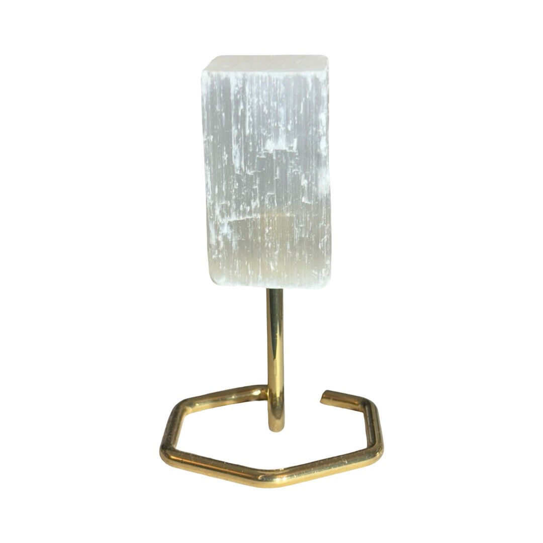 Selenite on Gold Stand - B - Etsy