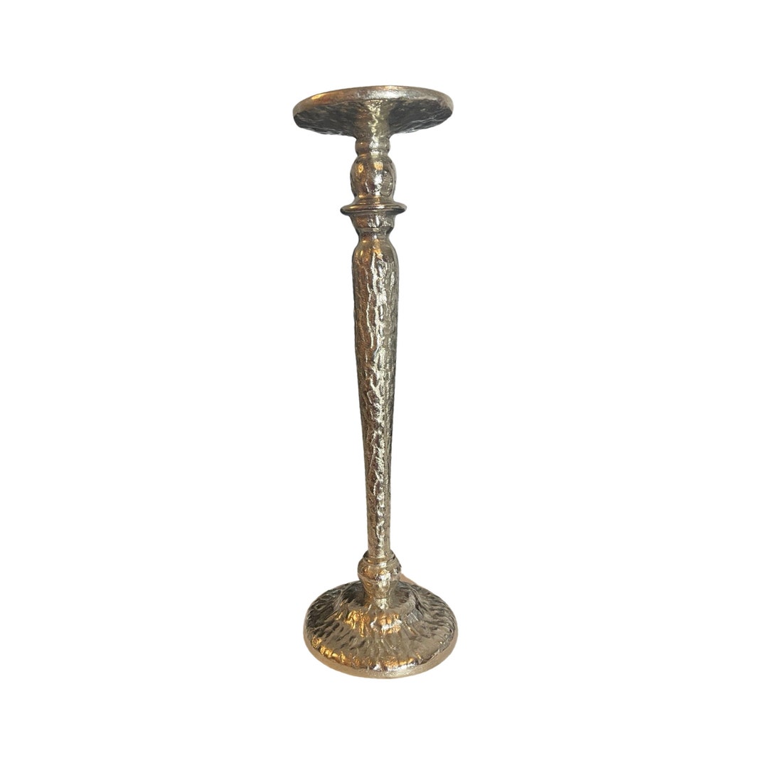 Rough Nickel Pillar Candle Holder - B - Etsy