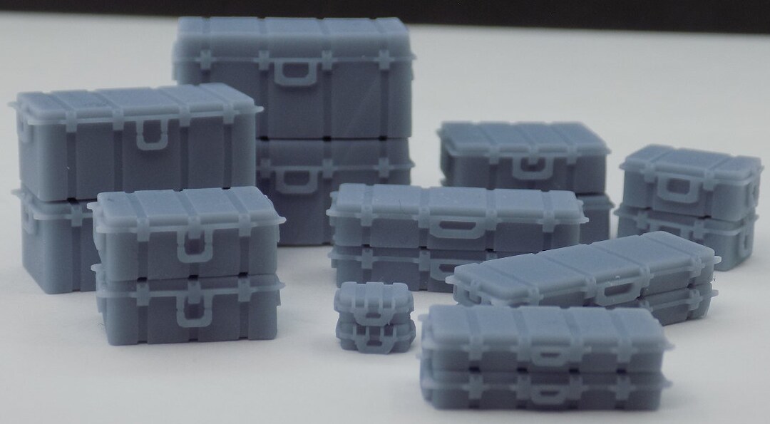 Resin Miniature Military Cases and Crates, 3d Printed Tabletop Terrain ...