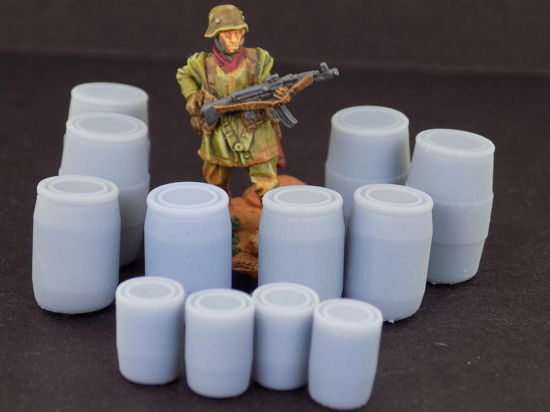 Resin Tanks and Barrels, 3d Printed Tabletop Terrain, 28mm/35mm, 1/50 ...