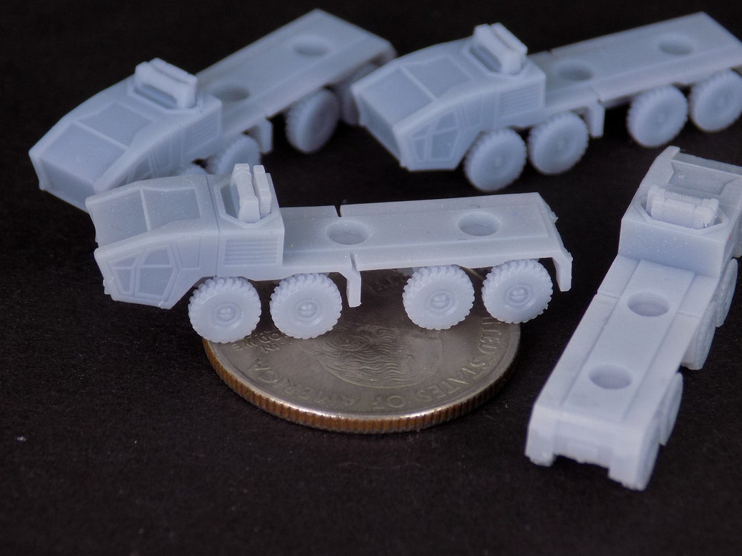 Set of 4, 6mm Modular Heavy Truck, Miniature Cargo Vehicle, Resin 3d ...