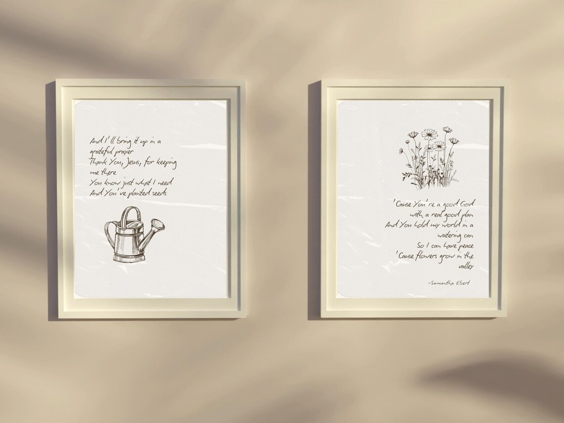 Flowers Song Lyrics Print Set: Christian Wall Art (digital Download) - Etsy