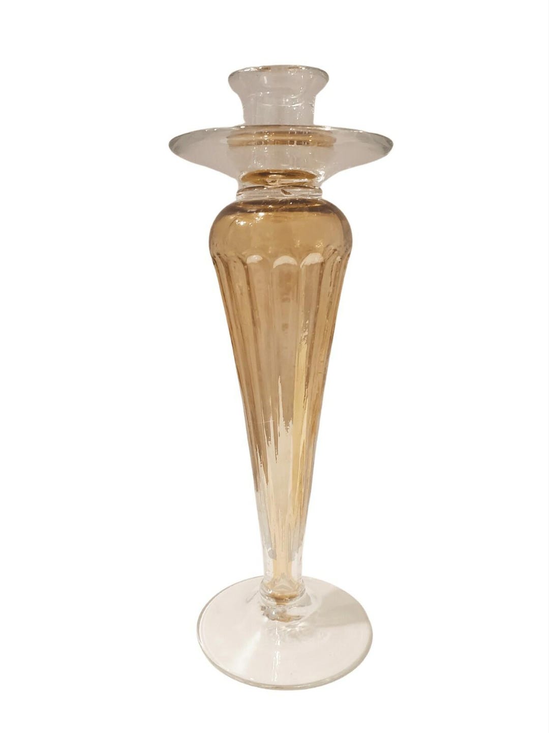 Tall Hand Blown Orange Translucent Candlestick Holder - Etsy