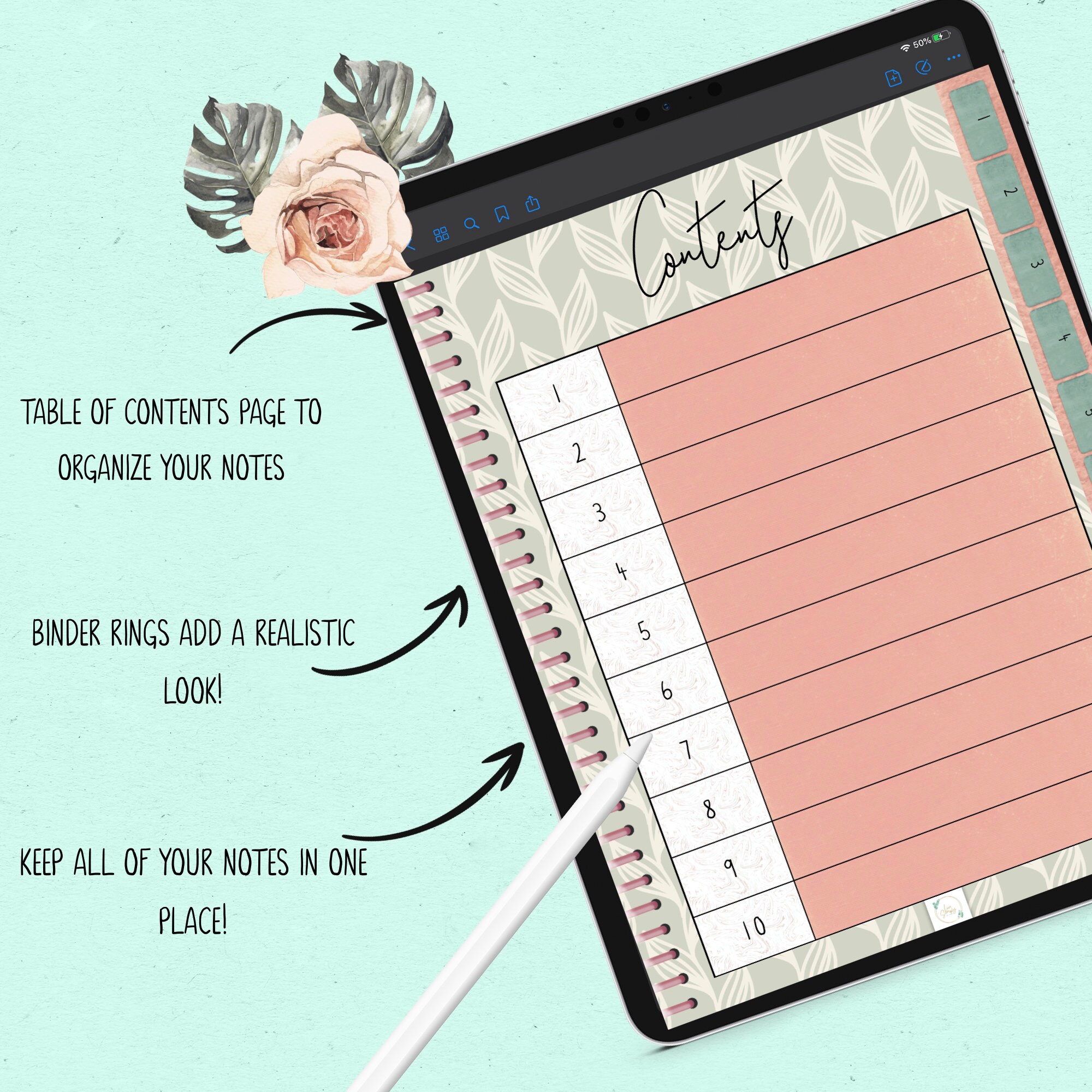 Digital Notebook, Goodnotes Notebook, Student Notebook, Notebook for ...