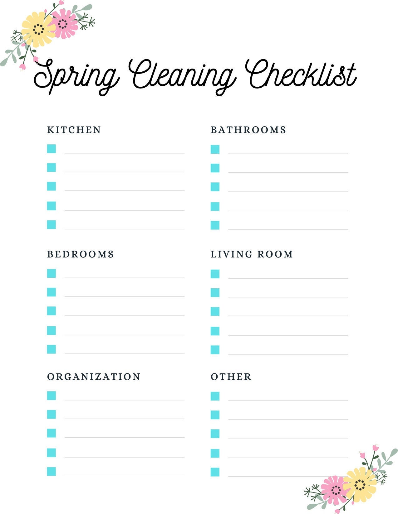 Spring Cleaning Checklist , Spring Cleaning Planner, Spring Cleaning ...