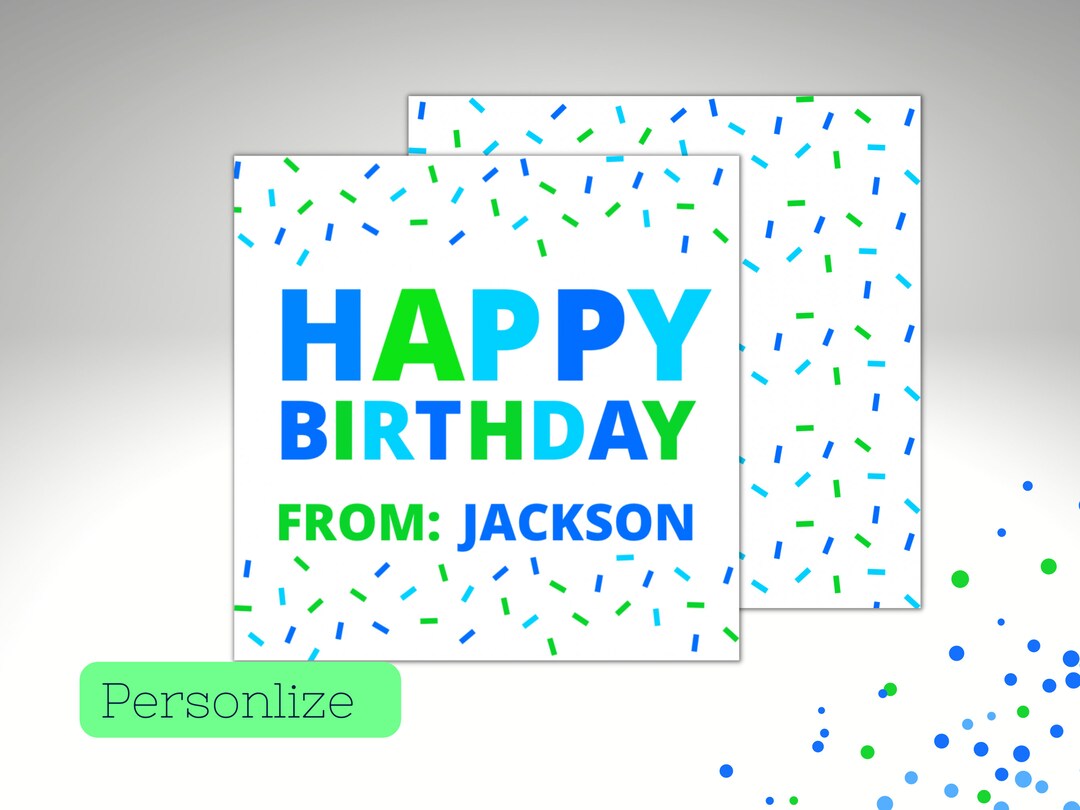 Happy Birthday Card, Tag - Etsy