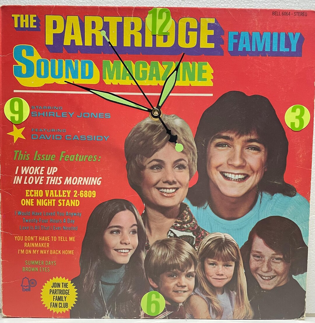 Partridge Family Sound Magazine Vinyl Record Up-cycled Wall Clock Ca ...