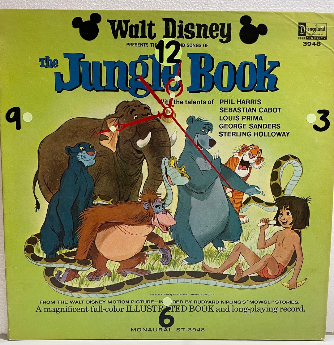 Jungle Book Children's Theme Original Up-cycled Record Clock Ca. 1967 ...