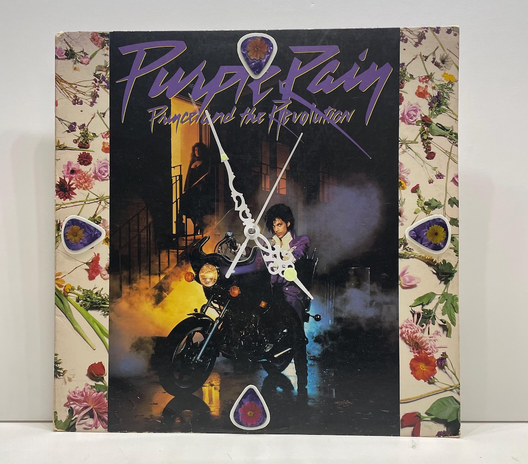Prince Purple Rain (1984) Upcycled Record Album Wall Clock Glow in the ...