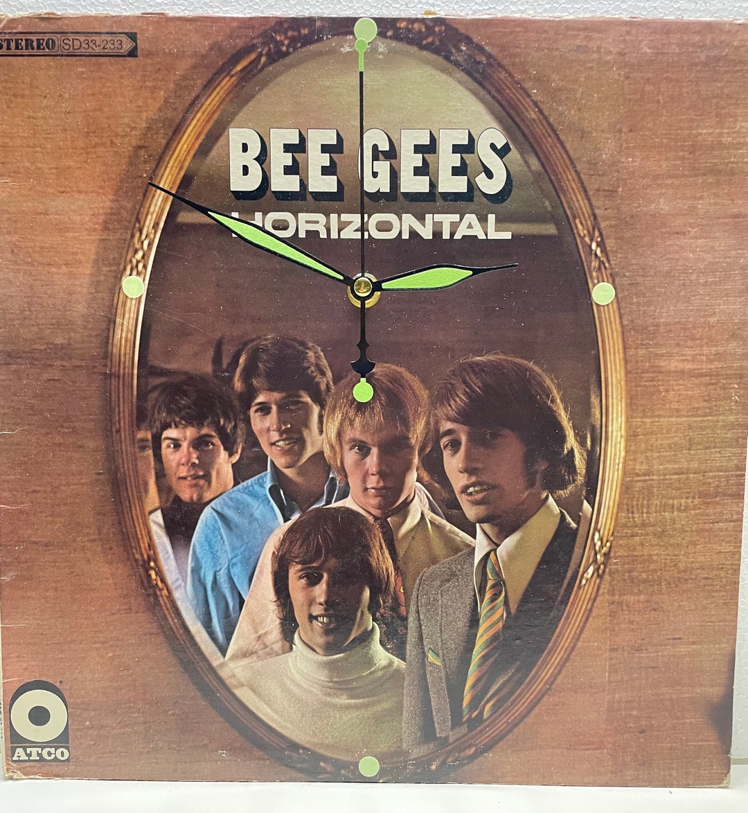 Bee Gees Horizontal Original Up-cycled Record Jacket Wall Clock Ca ...
