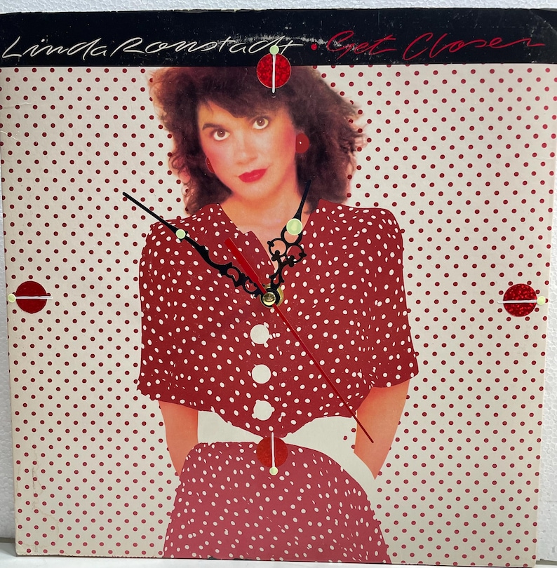 Linda Ronstadt Get Closer Original Record Jacket Up-cycled Wall Clock ...