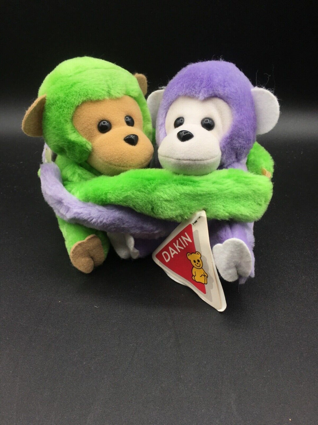 Vintage 1982 Pair Dakin Hugging Monkies Boy & Girl Monkey Love Stuffed ...