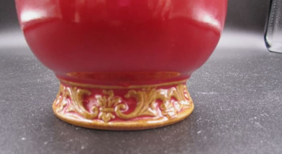 Bombay Red Porcelain Ceramic Red Vase Jar Decorator - Etsy