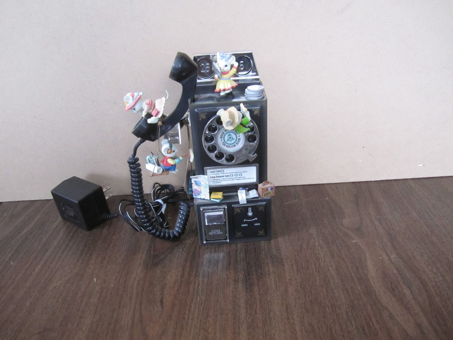 Vintage Enesco Pay Phone Music Box With Moving Mice - Etsy