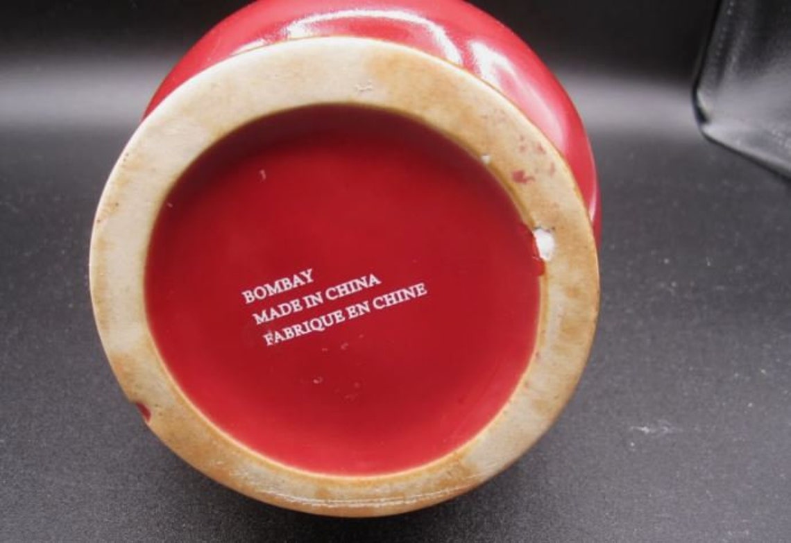 Bombay Red Porcelain Ceramic Red Vase Jar Decorator - Etsy
