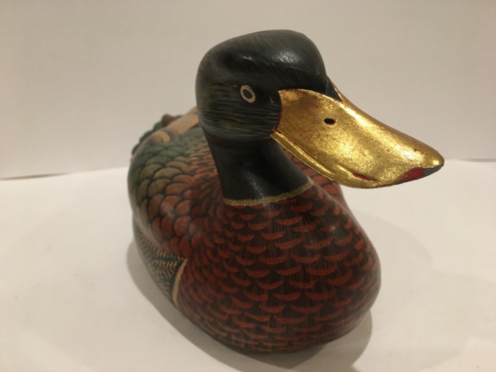 Vintage Large Real Life Size Sculpture Wooden Mallard Duck - Etsy